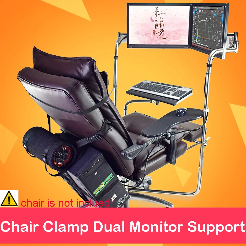 Full Motion Gaming Chair Shaft, Dual Monitor Mount, Suporte Do Teclado ...