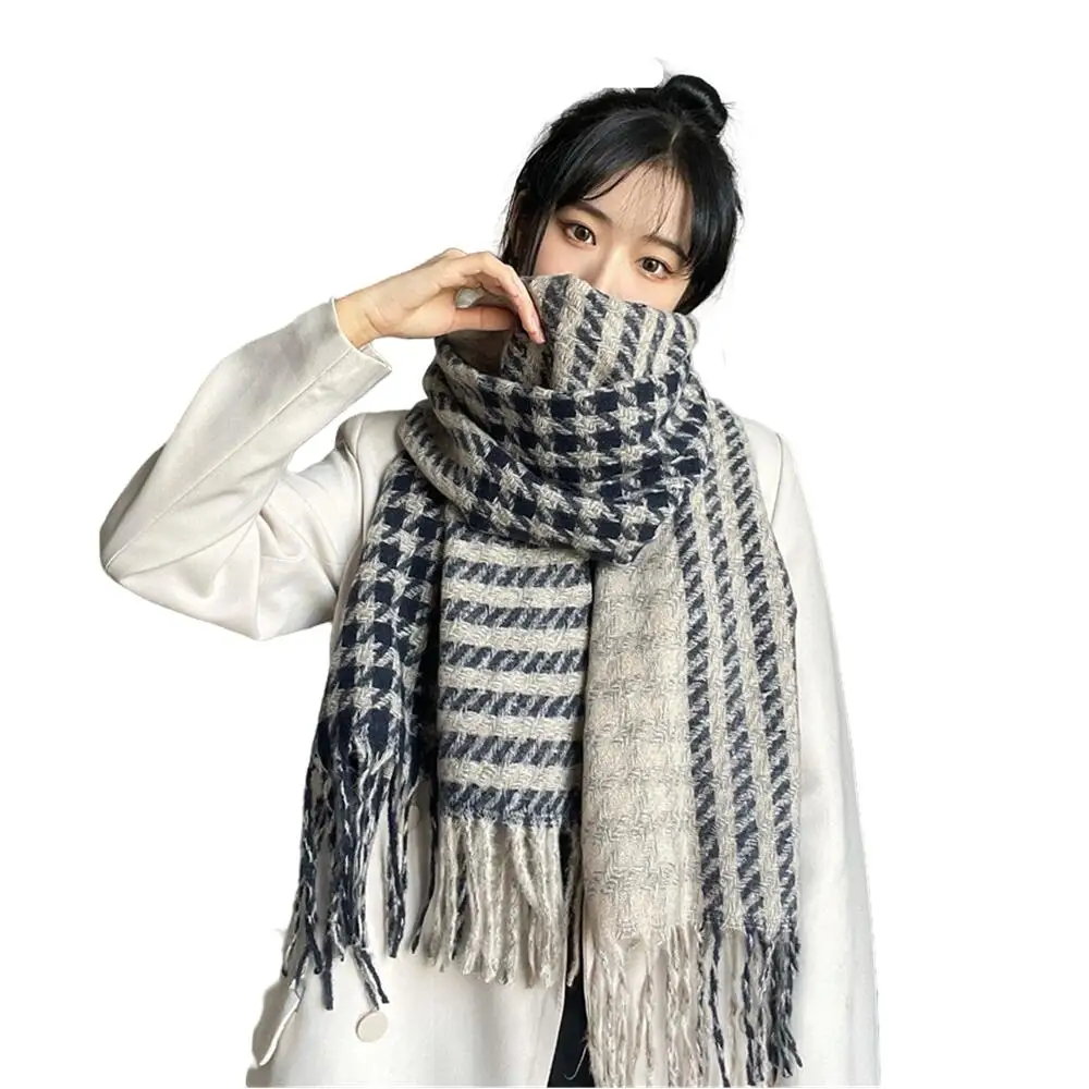 Winter-Plaid-Scarf-Women-2022-New-Warm-Student-Shawl-And-Wraps-Female ...