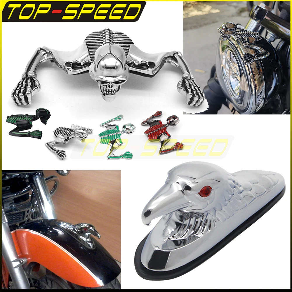 Eagle-Head-Skull-Skeleton-Fender-Ornament-Motorcycle-Universal-Front ...