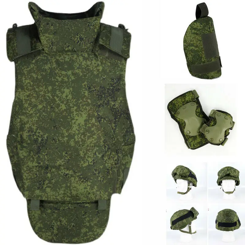 6B23-EMR-Green-Camouflage-Tactical-Vest-Knee-elbow-Shoulder-Pad-Helmet ...