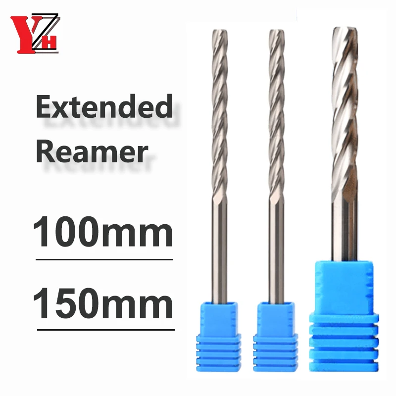 YZH-100mm-150mm-Carbide-Machine-Reamer-HRC50-Uncoated-Spiral-Groove ...
