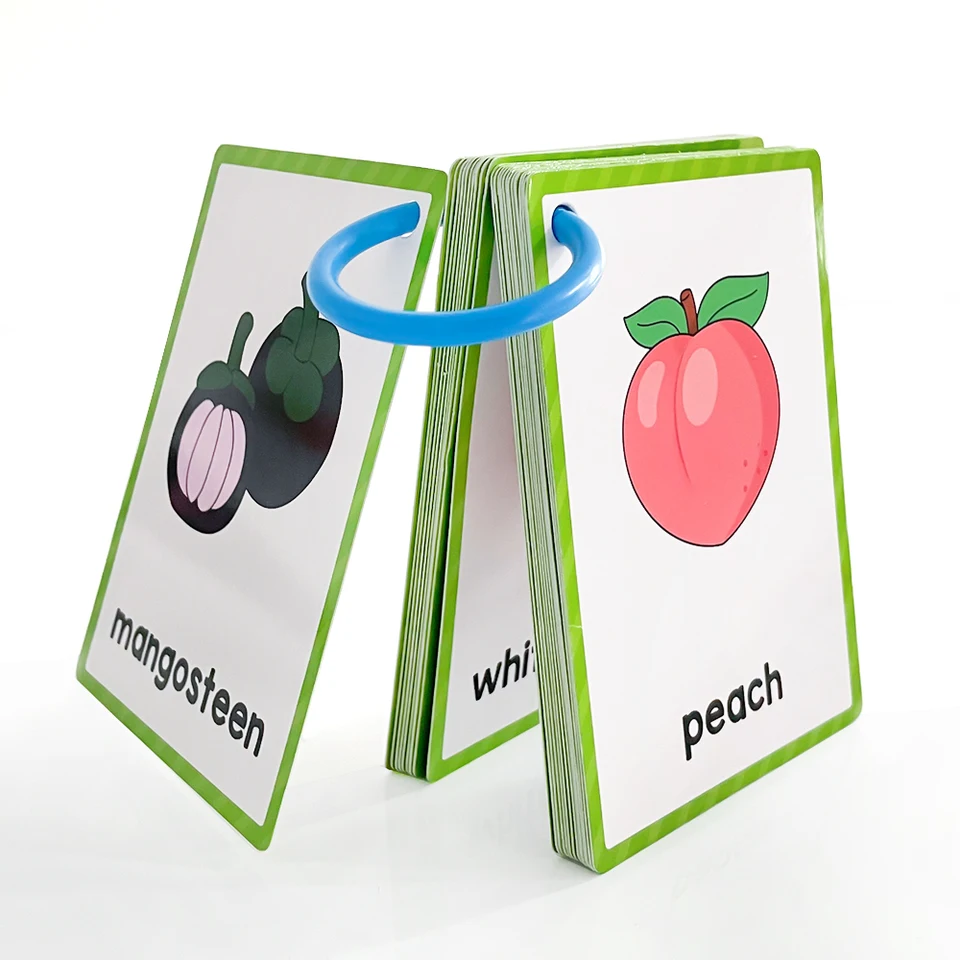 Montessori Learning Cards 41 Piece Fruit & Vegetable Flash Cards For ...