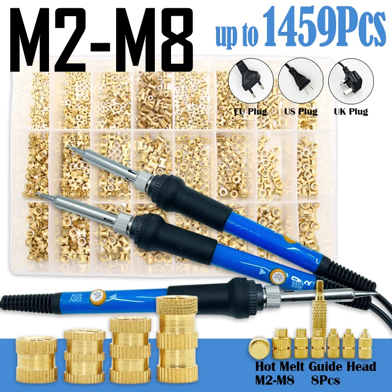 Brass-Heat-Insert-Nut-Electric-Soldering-Iron-Adjustable-Temperature ...