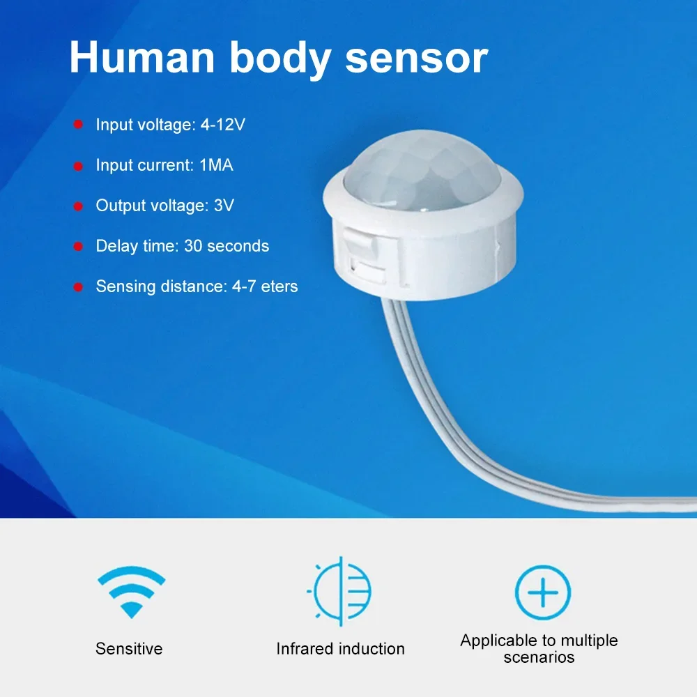 4-12V-1MA-Automatic-Sensor-Light-Switch-LED-PIR-Infrared-Motion-Sensor ...