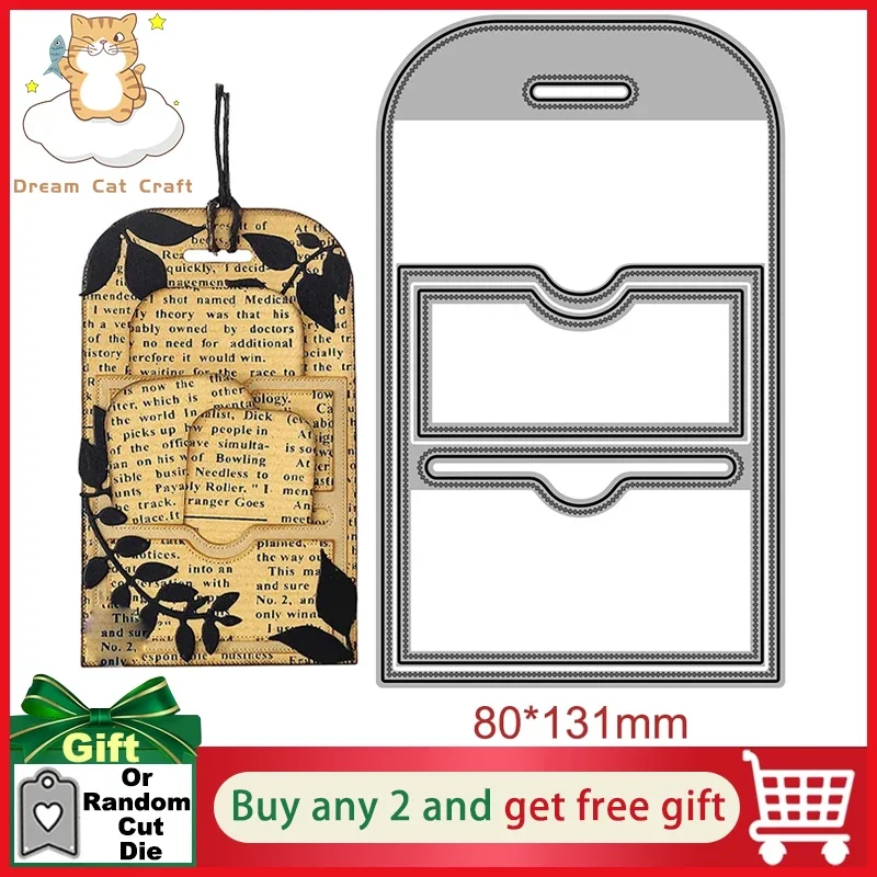 Pocket Tag Book Page Dies Scrapbooking Metal Cutting Dies Cut Die Mold ...