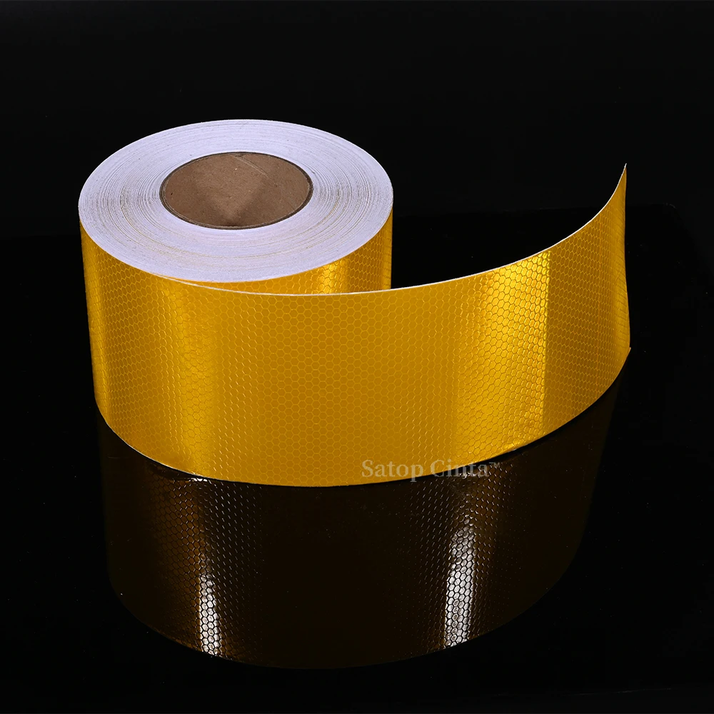 Reflective-Tape-10CM-Wide-Yellow-Reflector-For-Things-Self-Adhesive-Car ...