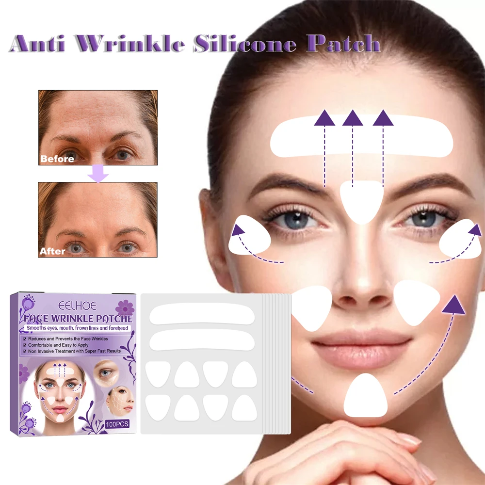 100pcs Face Anti-wrinkle Patches Skincare Pads Smooth Eye Mouth ...