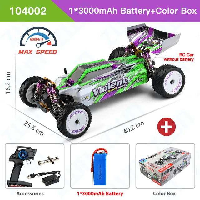 WLtoys 104002 RC Car 2.4G Four-Wheel Drive Off-Road Racing 3650 ...