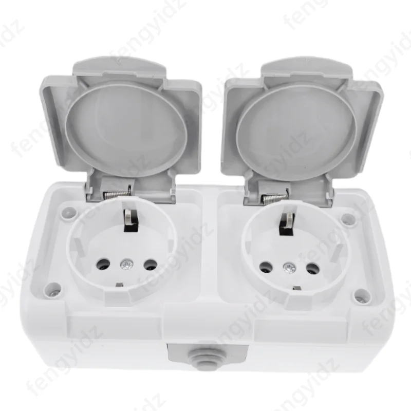 Germany-Socket-Outlet-European-2P-E-IP54-Surface-Type-2-Gang-Schuko ...