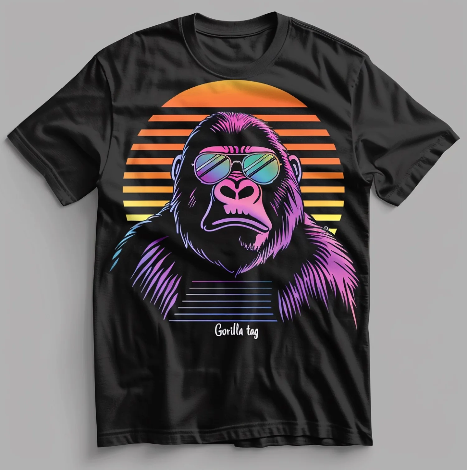 Funny-Retro-Gorilla-Tag-Monke-VR-Gamer-for-Kids-Custom-Printed-Shirts ...