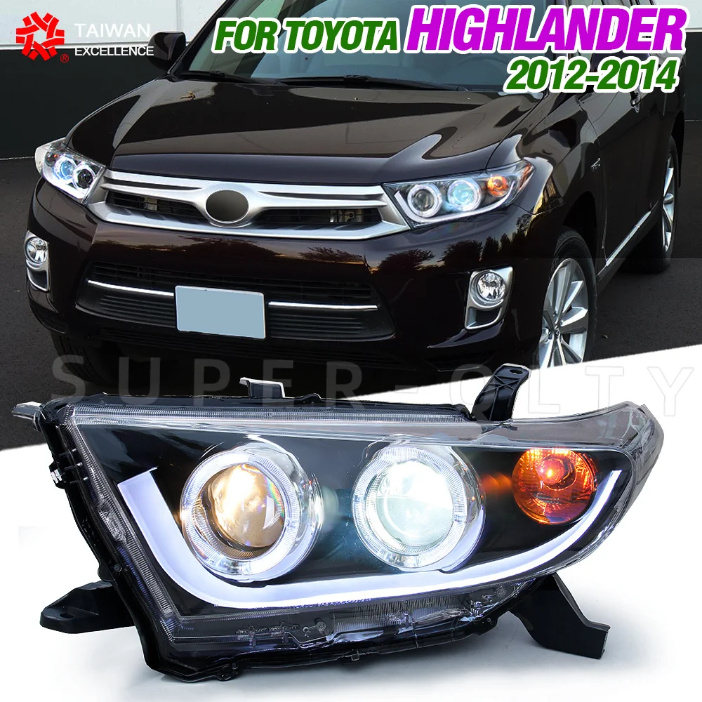 Car-lamp-for-Toyota-Highlander-LED-Headlight-2012-2014-Headlights-DRL ...