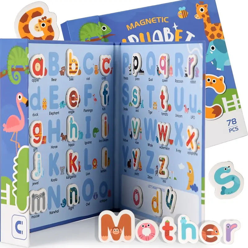 Montessori-Busy-Quiet-Book-English-Magnetic-Letters-Card-Pairing ...
