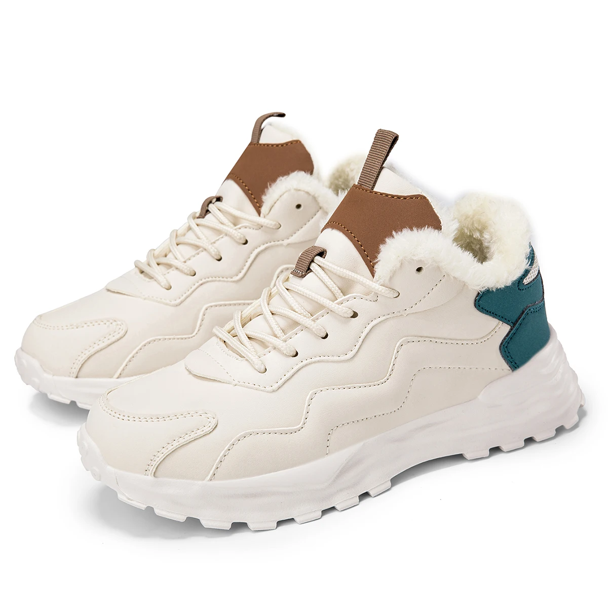 Moipheng Winter Shoes for Women Warm Plush Platform Sneakers Ladies ...
