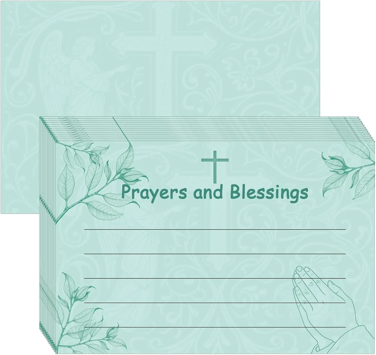 4x6inch Christian Prayer Cards 50 Pcs Religious Blessing Greeting Cards ...