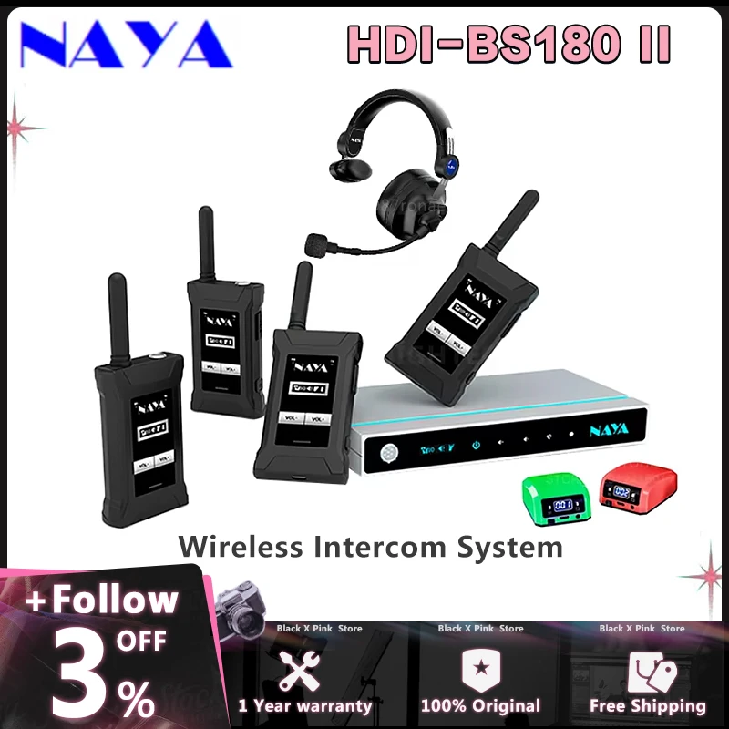 New-NAYA-HDI-BS180-II-Generation-of-Broadcast-Intercom-Wireless-System-Flexible-collocation-Line ...