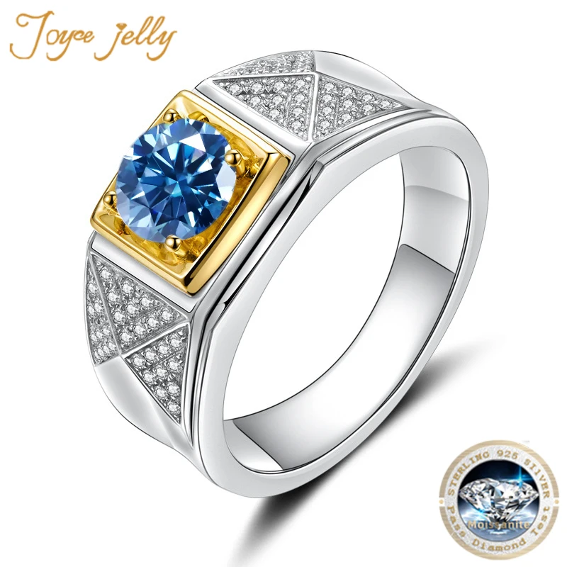 JoyceJelly-1CT-6-5mm-Moissanite-Ring-For-Men-18K-Dual-Color-Business ...
