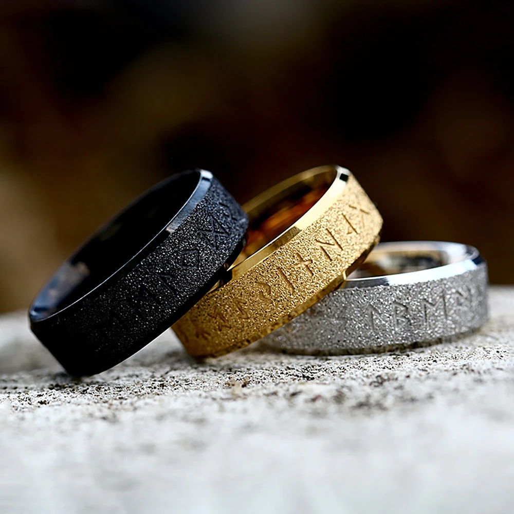 Anillo de runa vikinga de Odin nórdico para hombre y mujer, sortija ...
