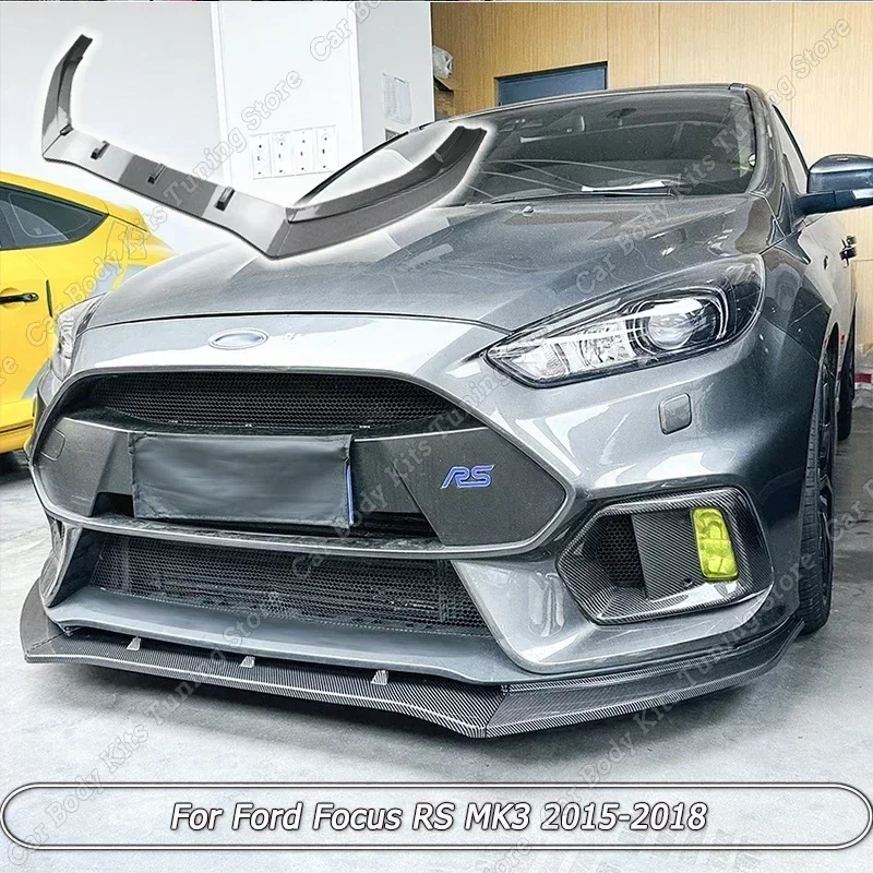 For-Ford-Focus-RS-MK3-2015-2016-2017-2018-3Pcs-Car-Front-Bumper-Lip ...