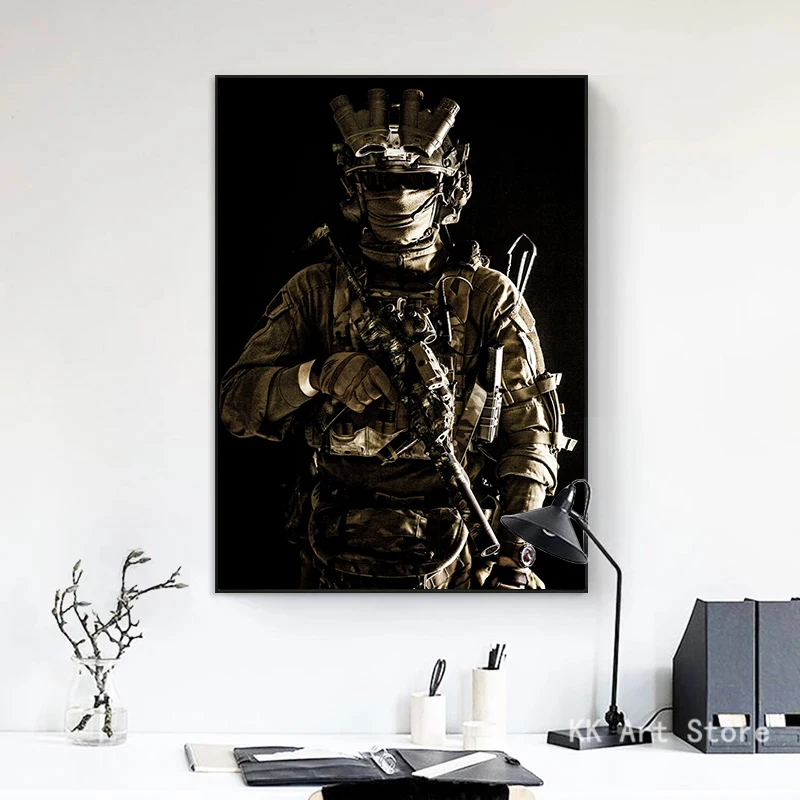 Military Special Forces Canvas Painting Soldier Poster HD Printing ...