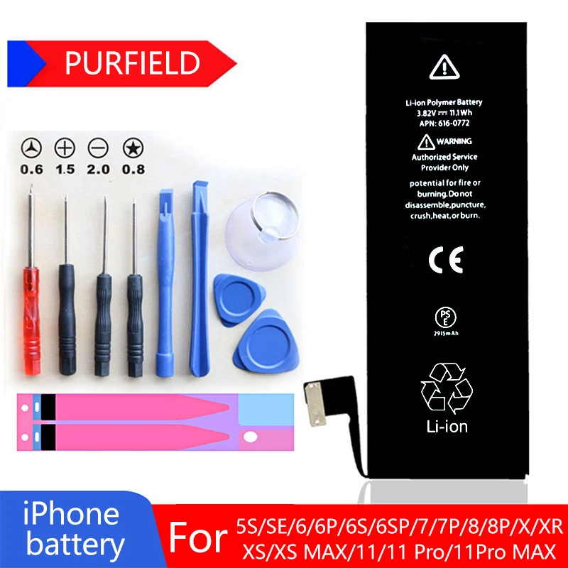 Purfield High Capacity Phone Battery Brand New For Apple 5 S Se 6 7 8 ...