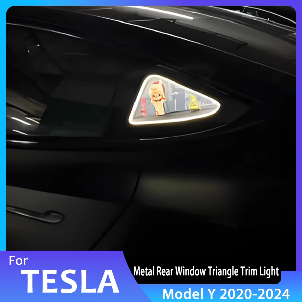 For-Tesla-Model-Y-2020-2021-2022-2023-2024-Metal-Car-Rear-Window ...