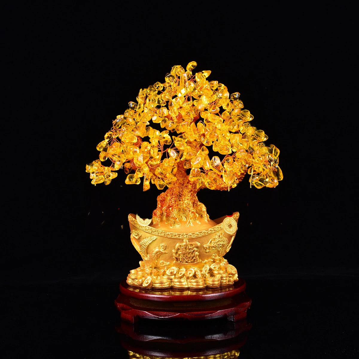 Feng-Shui-Yellow-Lucky-Wealth-Trees-Lemon-Quartz-Crystal-Yuanbao-Money ...