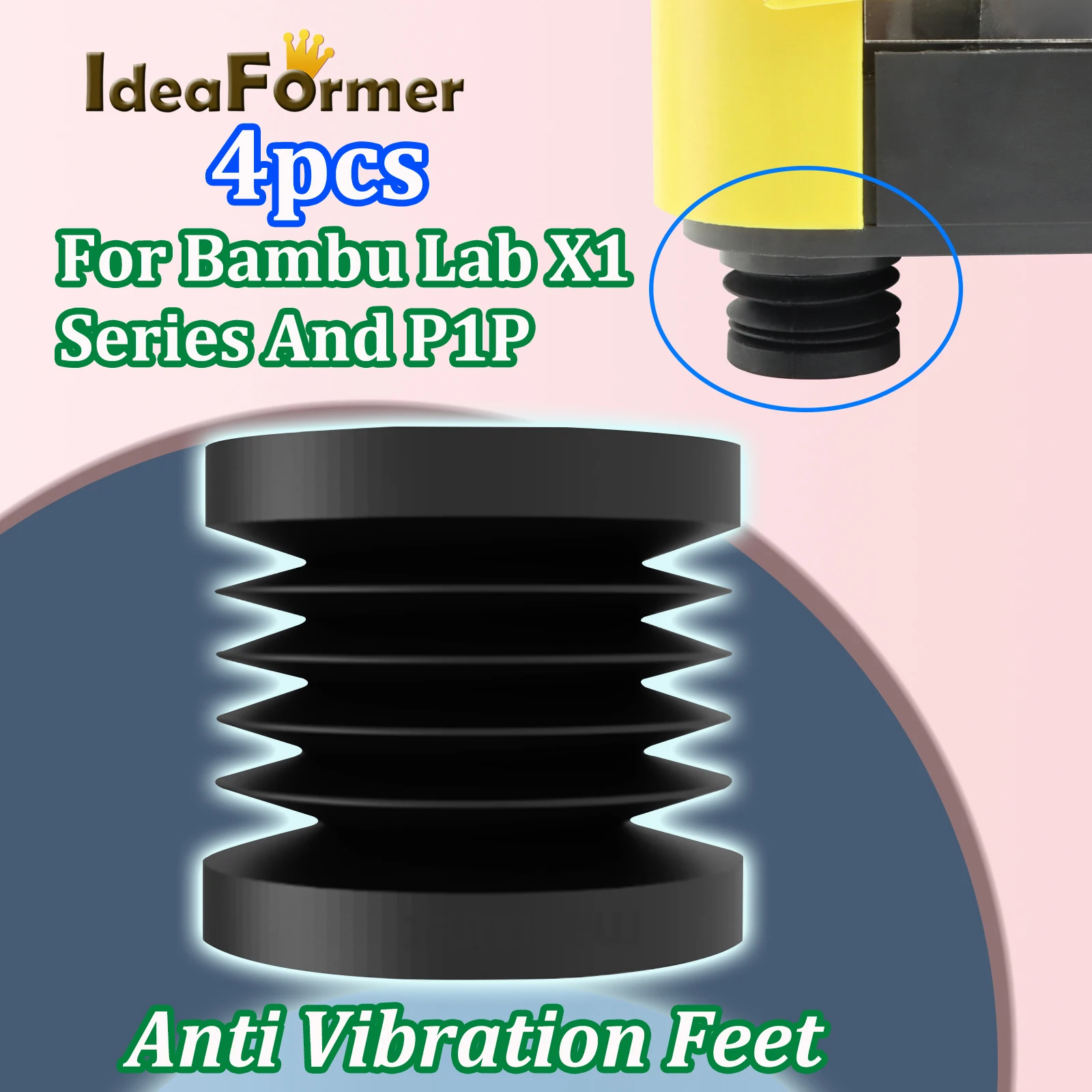 4PCS-Anti-Vibration-Feet-for-Bambu-Lab-x1-Series-And-P1P-Universal ...