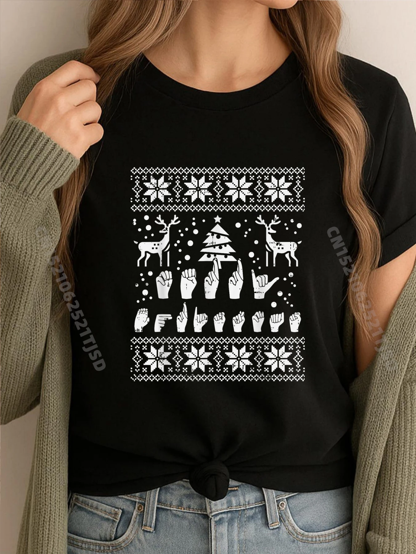 Merry Christmas Sign Language Asl Deaf Ugly Christmas Hiphop Streetwear ...