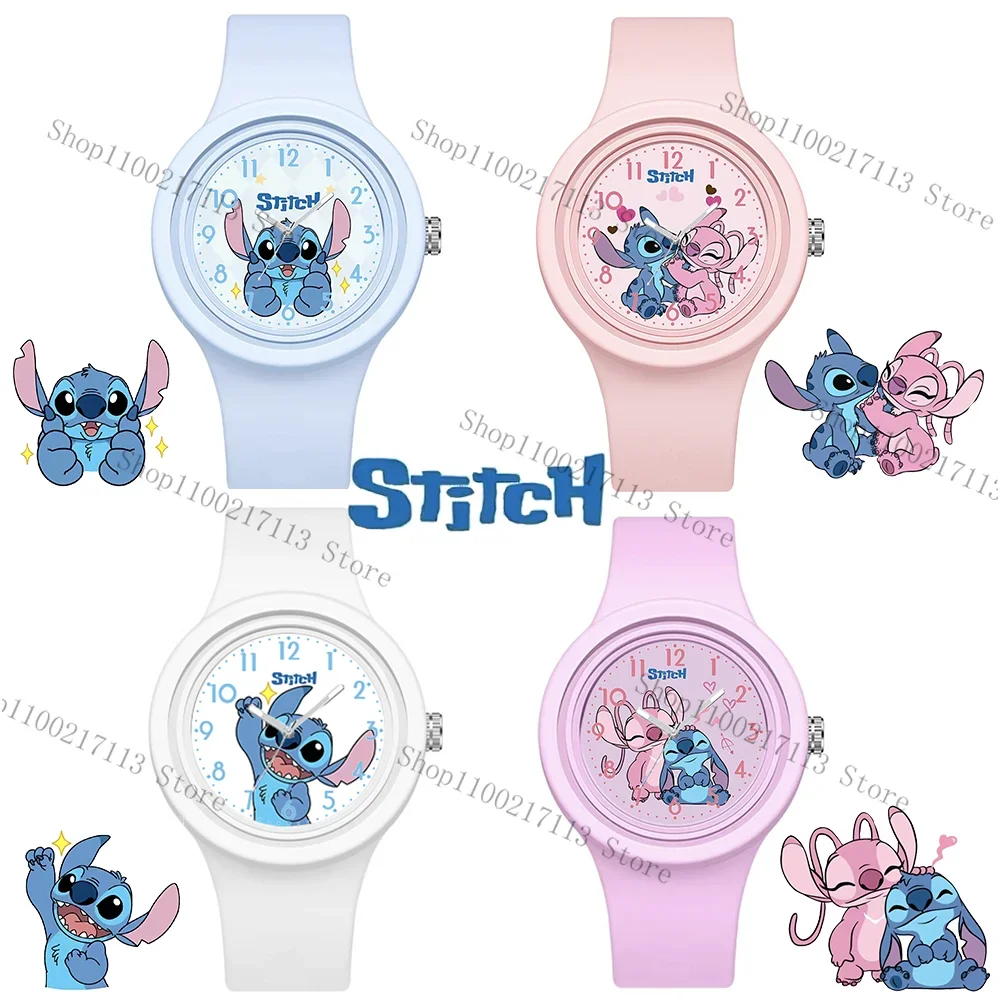 New-Disney-Stitch-Kids-Watch-Cartoon-Character-Round-Silicone-Strap ...