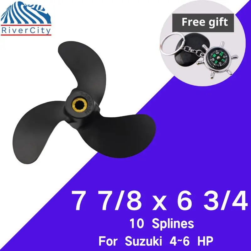 For-Suzuki-F4-F5-F6-Outboard-Propeller-7-7-8X6-3-4-Boat-Motor-Aluminum ...