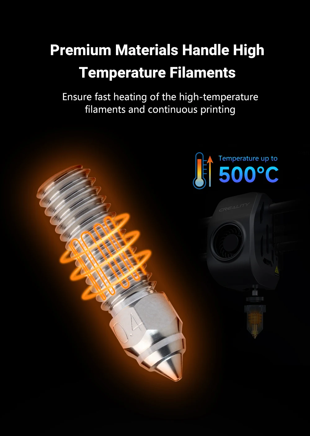 Buse Volcano en acier trempé à grande vitesse pour Creality,K1,K1Max ...