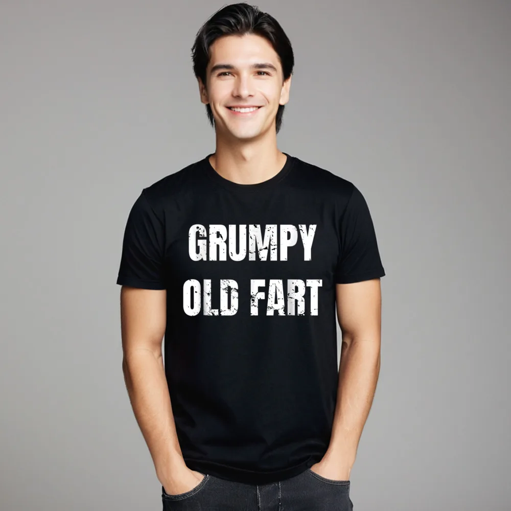 Newest Grumpy Old Fart Funny Retro Short Sleeve Tshirts Lovers Day Crew ...