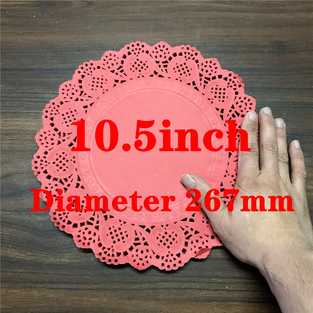 100pcs-10-5inch-RED-Round-Paper-Doilies-Doily-Lace-Placemats-for ...