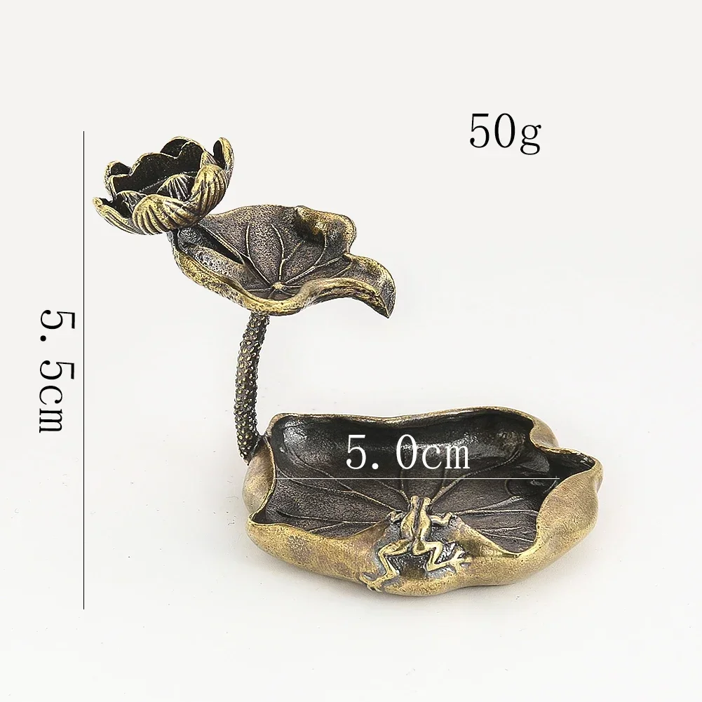 1PC-Pure-Copper-Retro-Lotus-Reverse-Incense-Piece-Solid-Frog-Flower ...