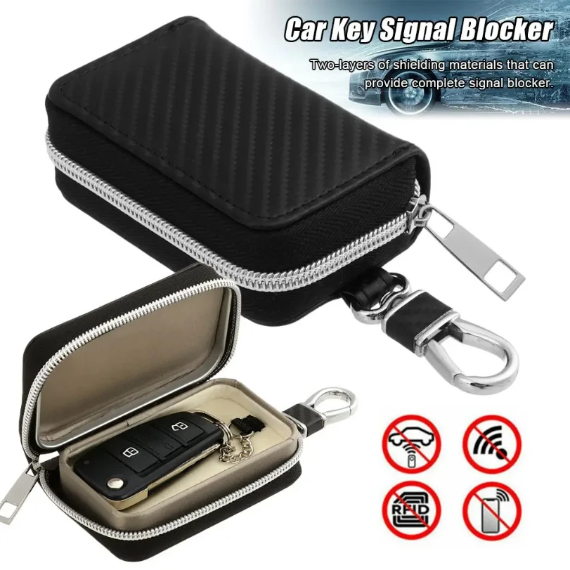 Car Key Signal Blocker Case Faraday Cage Fob Pouch Keyless RFID ...