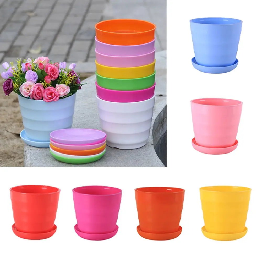 Colorful-Mini-Plastic-Flower-Pot-Garden-Succulent-Plant-Flowerpot-Home ...