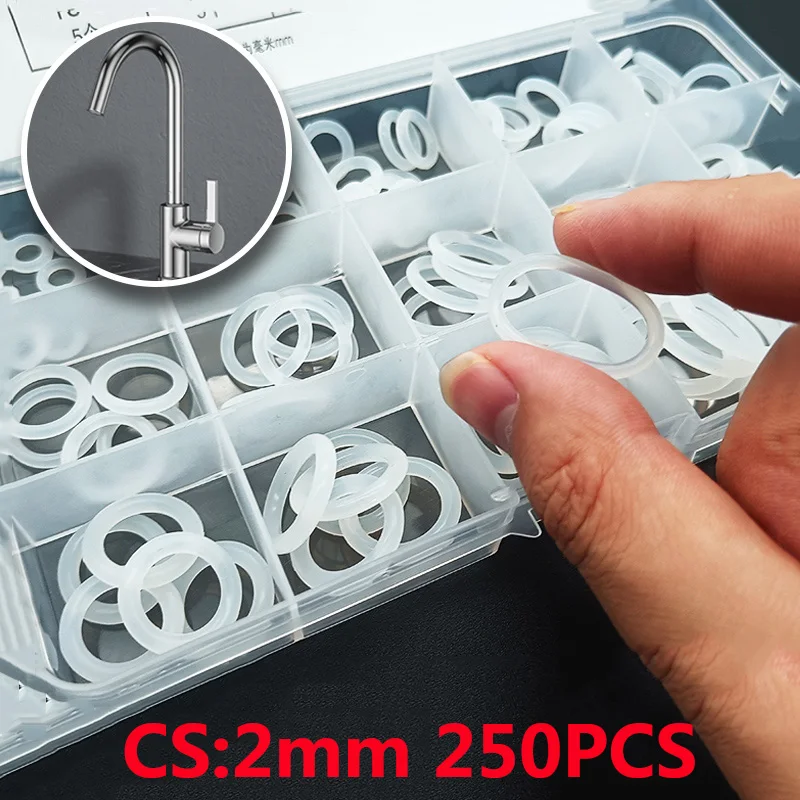 VMQ-250PCS-White-Balck-NBR-Seal-Ring-Kit-Thickness-1-2mm-Nitrile-Rubber ...