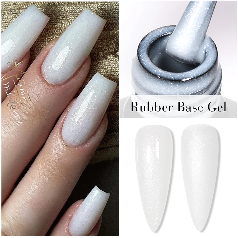 Mtssii Milky White Glitter Rubber Base Gel Nail Polish Jelly Nude Shell Semi Permanent Soak Off ...