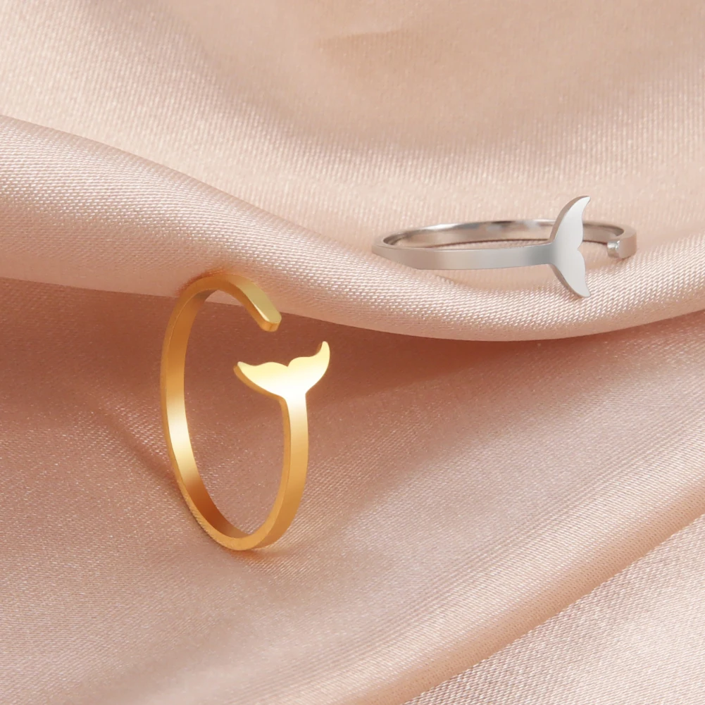 Cazador-Minimalist-Fish-Tail-Rings-for-Women-Gold-Color-Animal-Mermaid ...