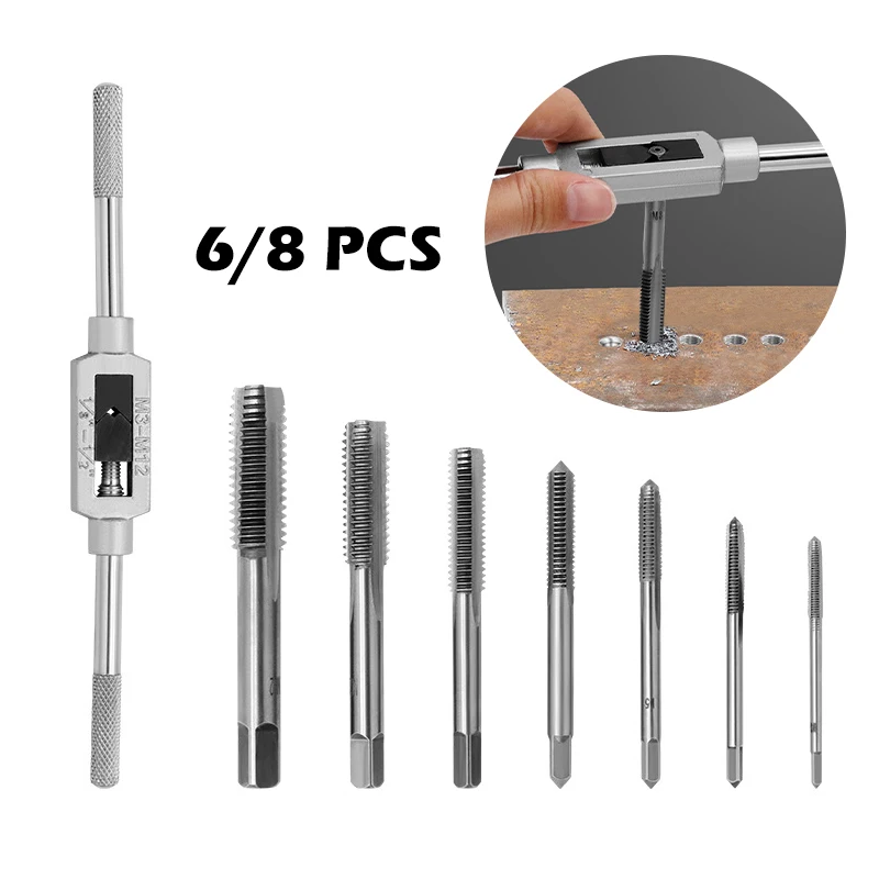 Juego-de-machos-de-roscar-m-tricos-HSS-para-mano-derecha-8-6-piezas ...