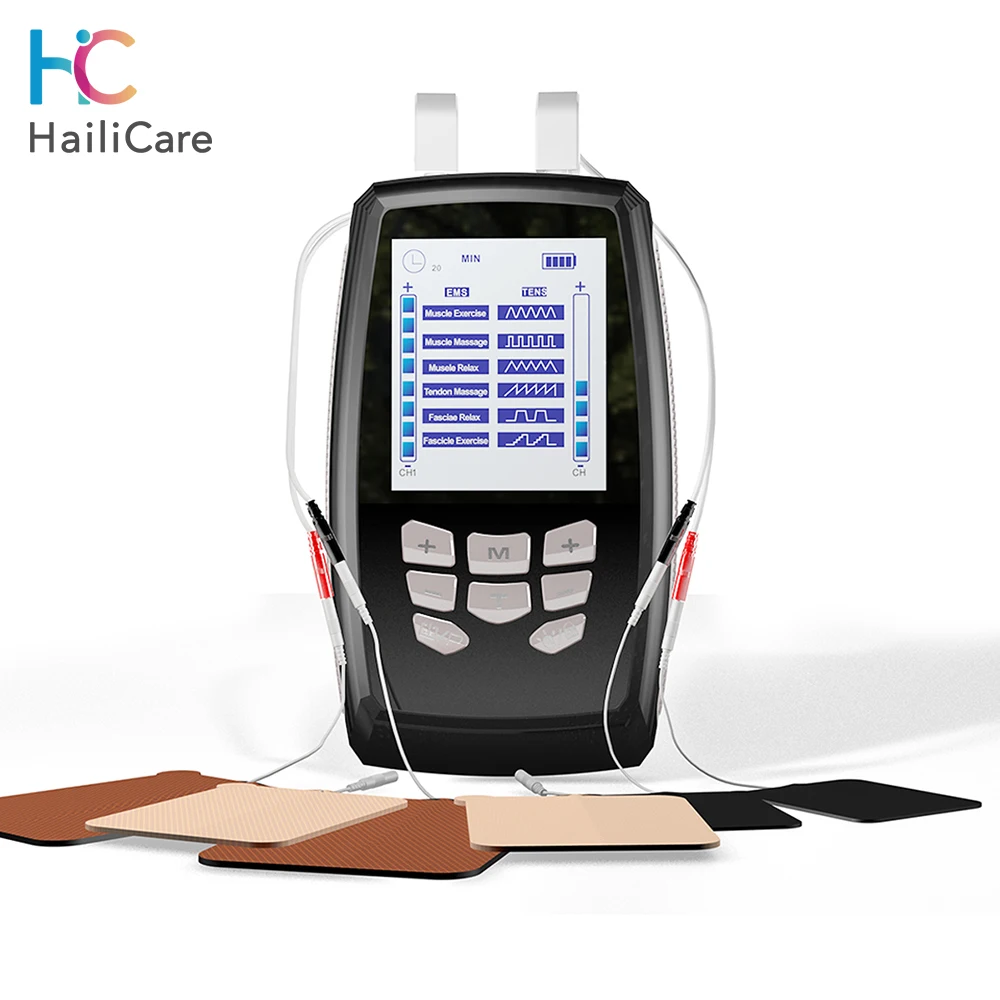 12 Modes Muscle Stimulator Electronic Pulse Massager TENS EMS Machine ...