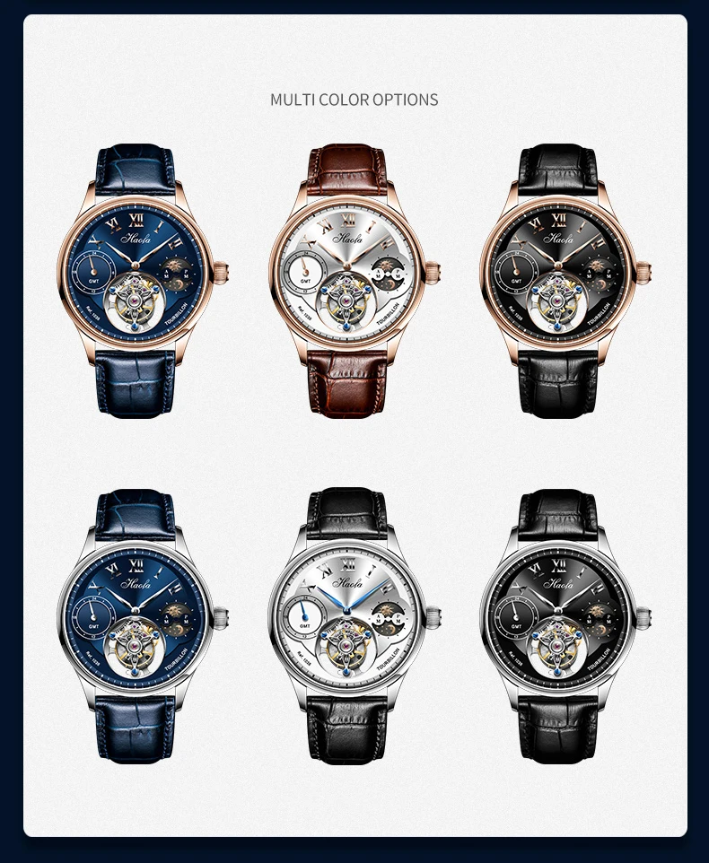 PP Multifunction Real Tourbillon Movement Mens Watch Mechanical ...