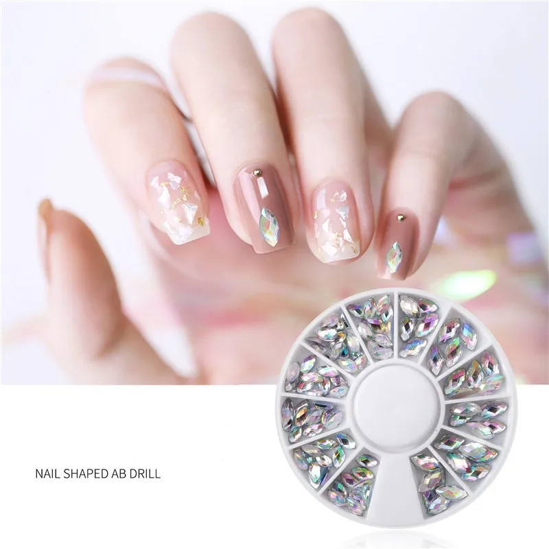 1-Wheel-Horse-Eye-Nail-Charms-Crystal-AB-Color-Nail-Art-Rhinestones ...