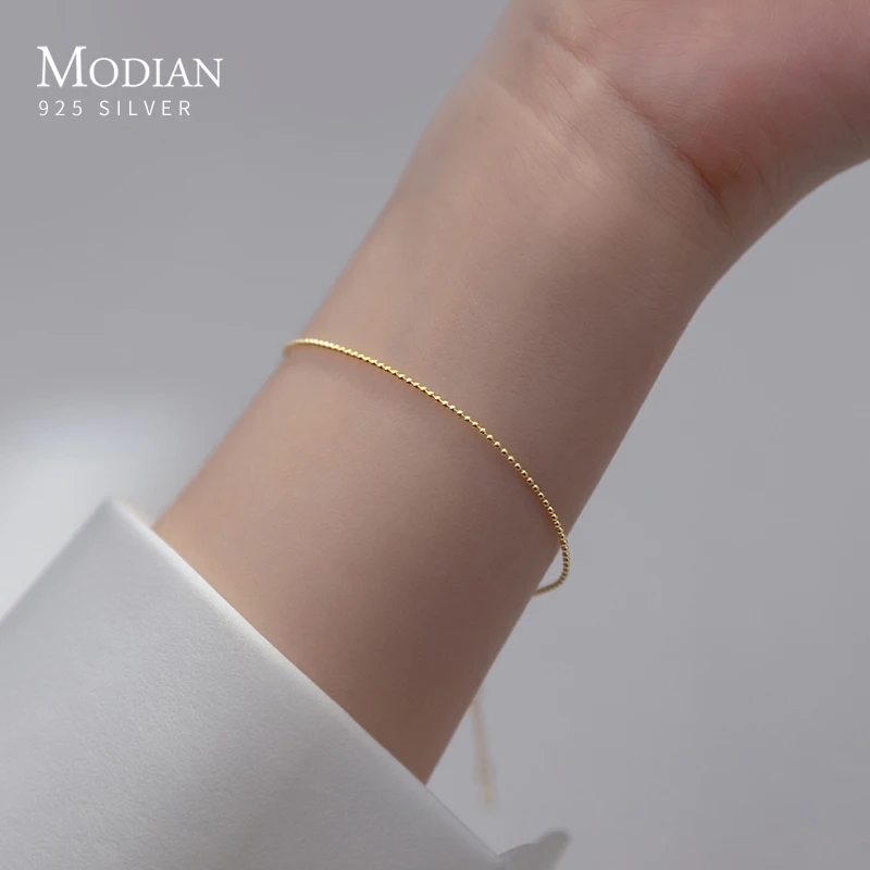 Modian-Fashion-Gold-Color-Simple-Tiny-Beads-Bracelets-925-Sterling ...