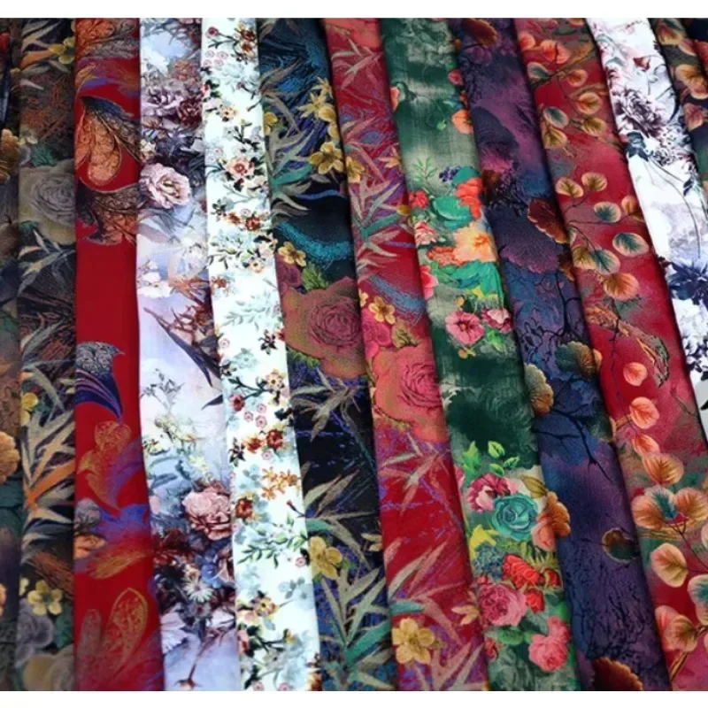 Floral Pattern Rayon Fabric By The Meter for Pajamas Clothing Dresses ...