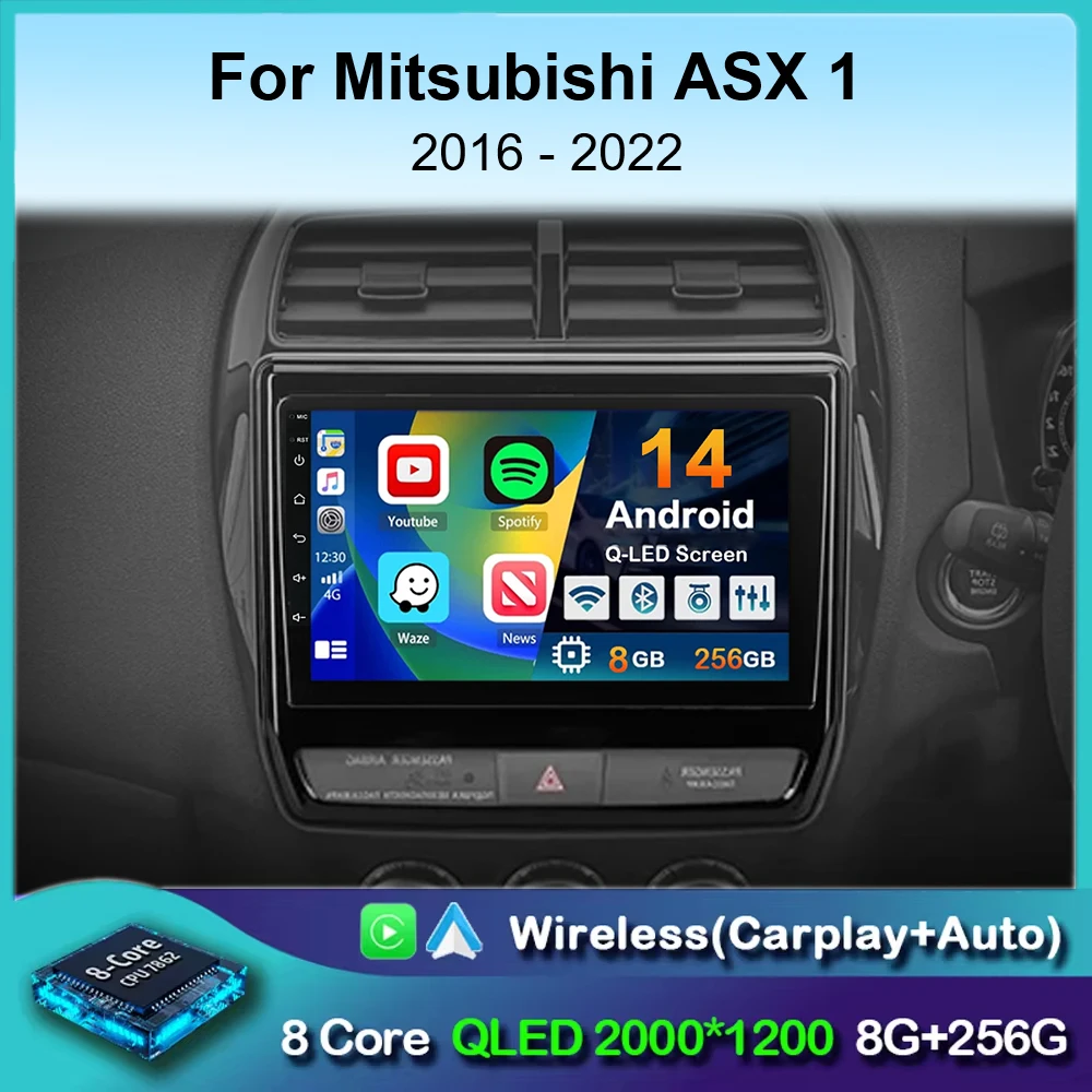 Android-14-Carplay-Auto-2din-For-Mitsubishi-ASX-2020-2021-2022 ...