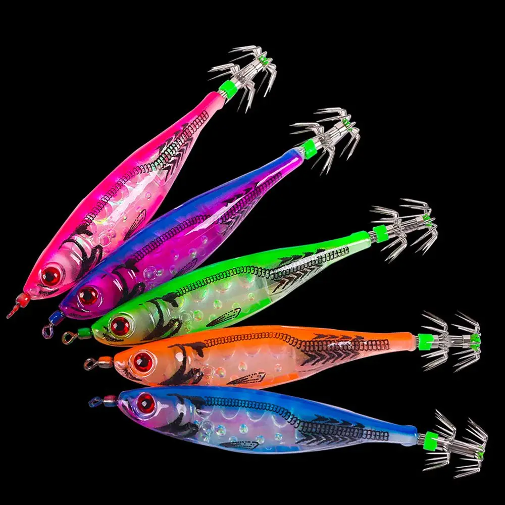 5pcs-10cm-8-8g-Squid-Lures-Lead-Sinker-Jigs-Octopus-Wood-Shrimp-Bait ...
