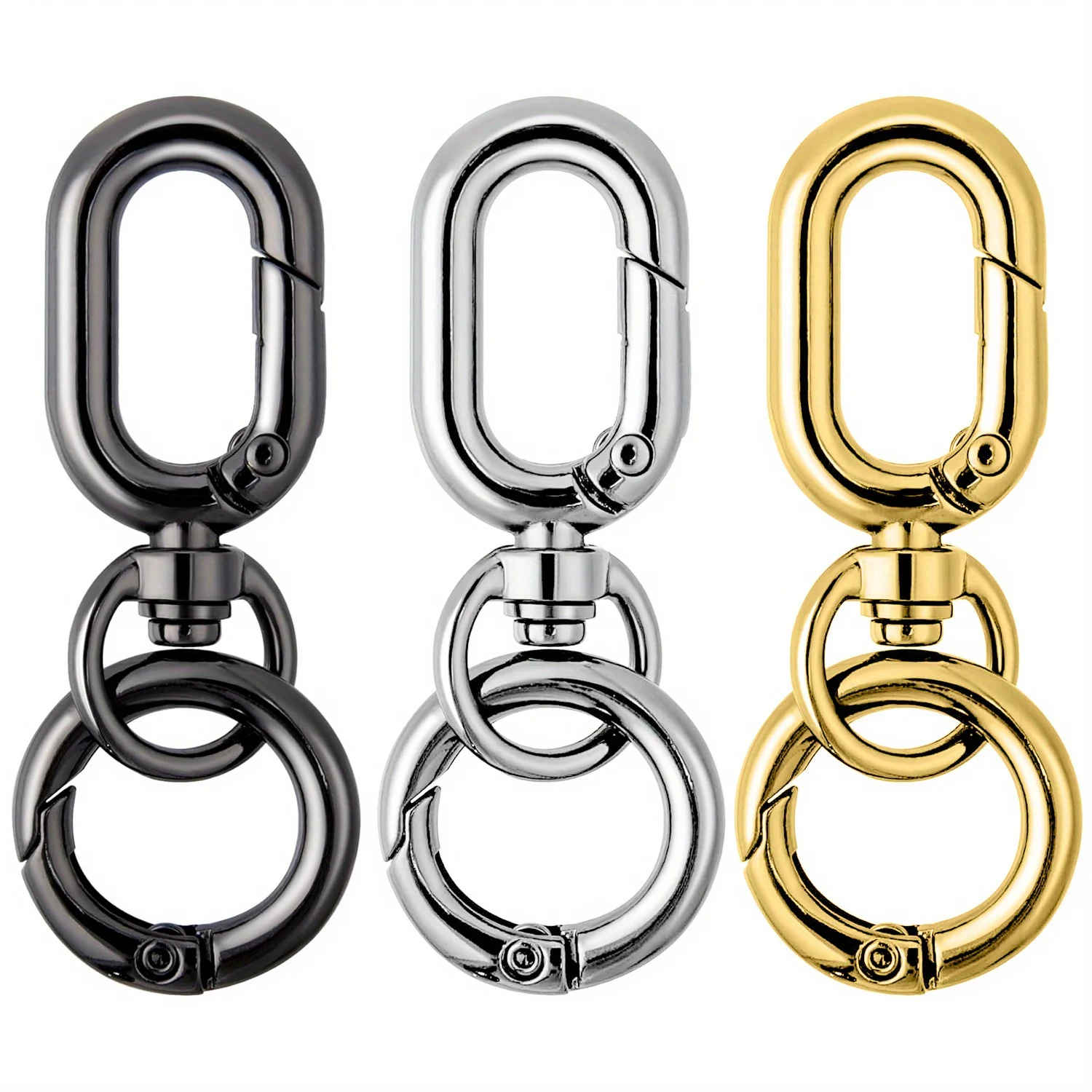 2pcs Double Opening Swivel Clasp Clips, Metal Swivel Spring Snap Hooks ...