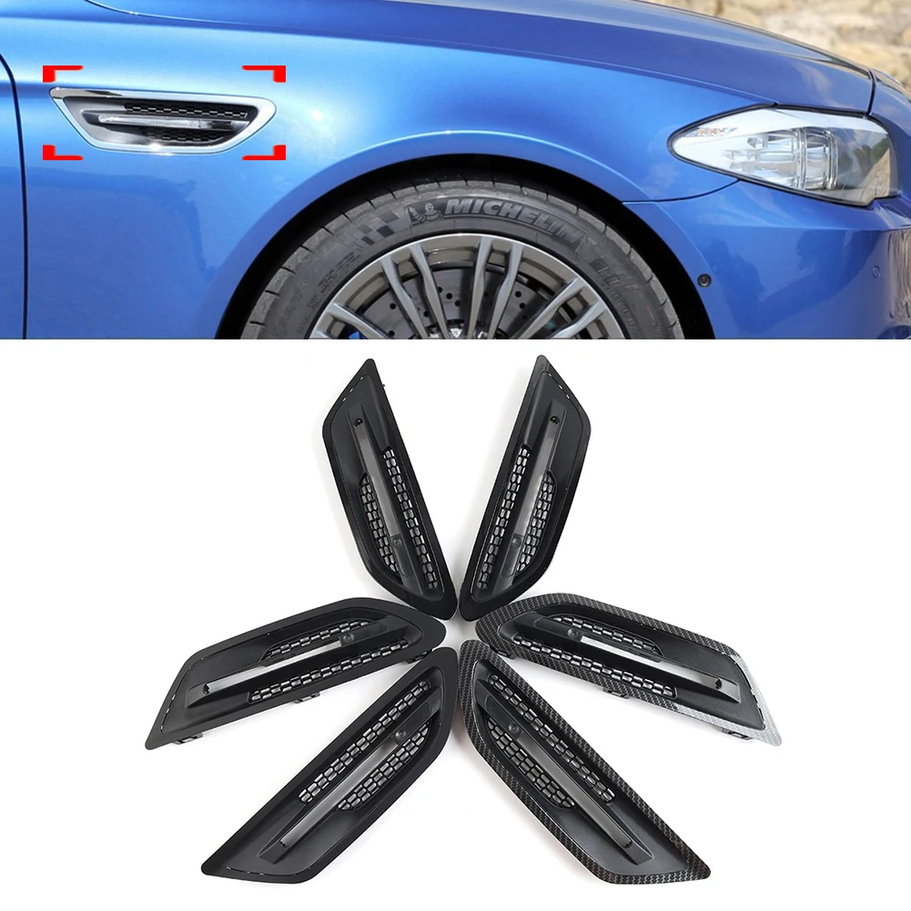 2 Pcs Car Side Fender Grille Air Vent Outlet Cover Trim Decoration For ...