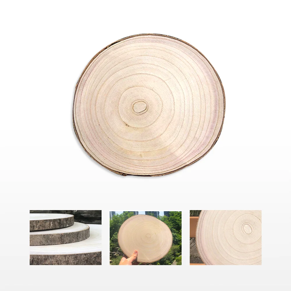1Pcs Large Raw Wood Chip Round Handmade DIY Annual Ring Solid Wood ...